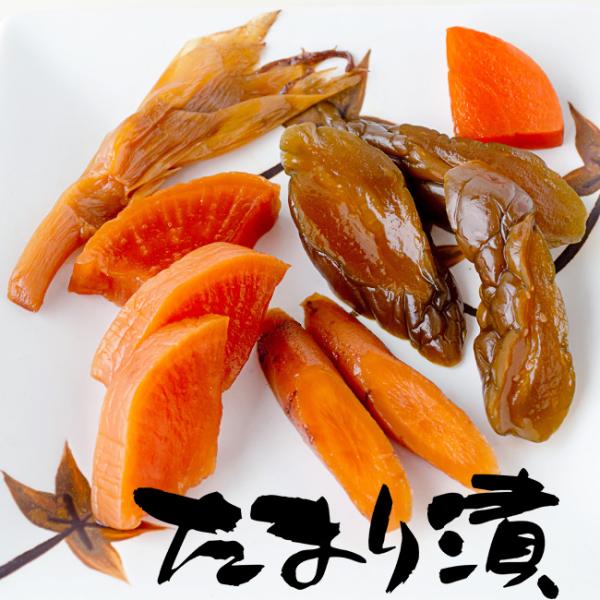 たまり漬原材料名 大根、胡瓜、人参、ごぼう、みょうが、漬け原材料〔糖類(果糖ぶどう糖液糖、砂糖)、醤油、たん白加水分解物、発酵調味料、醸造酢、鰹節、調味液(鰹節エキス、たん白加水分解物、醸造調味料、食塩、その他)〕/調味料(アミノ酸等)、甘...