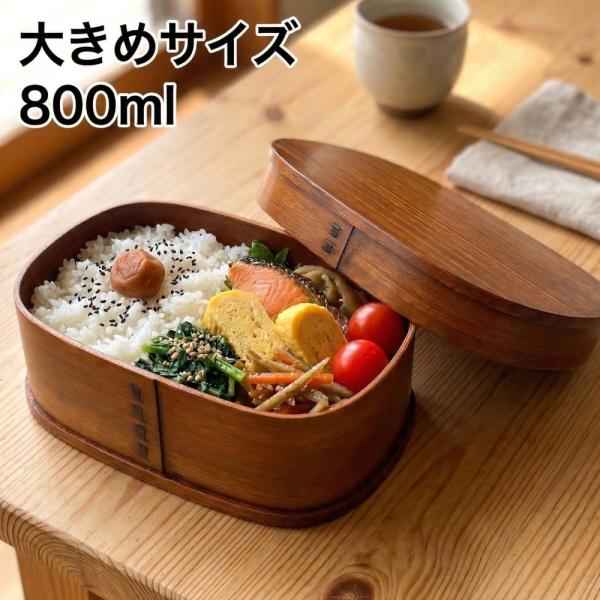 商品名曲げわっぱ 弁当箱 長角 大判 漆塗り バンド付材質木製サイズ(約)外寸：縦12.7×横18.8×高さ6.3cm内寸：縦10.7×横16.7×深さ5cm容量(約)800ml(満水時)塗装うるし塗り食器洗浄機×電子レンジ×生産国中国製ガ...