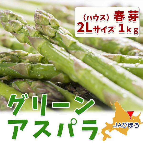 ■商品名：グリーンアスパラガス ハウス春芽２L 1kg【JAびほろ】■生産者：JAびほろ■※春芽グリーンアスパラの注文受付は、3月15日から予約受付を開始致します。      商品の発送は、4月上旬頃から発送いたします。発送日が確定いました...