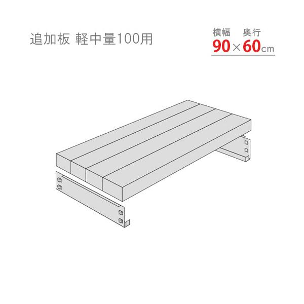 スチールラック・スチール棚の通販！2,500種類以上のスチールラック・スチール棚がどこよりも安く、送料無料！●商品名：追加板　軽中量棚　100kgタイプ用●型式：幅90×奥行60cm用　1段分セット●段数：1段（棚板枚数）　2.5cmピッチ...
