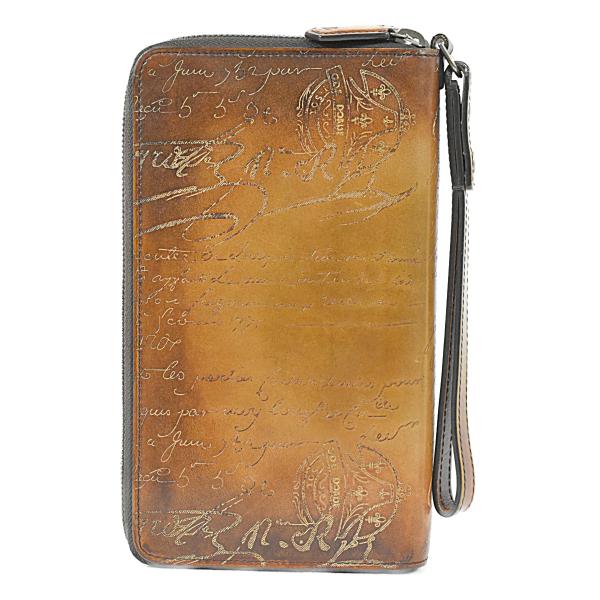 ベルルッティのスクリットカリグラフィ ダブルファスナーラウンド長財布 レザーオールインワン タリです。こちらの商品は一般的な使用感がございます。外観はスレ、薄傷、角スレ、黒ずみがございます。内観はスレ、スレ傷、カード跡、薄汚れ、マチに剥がれ...