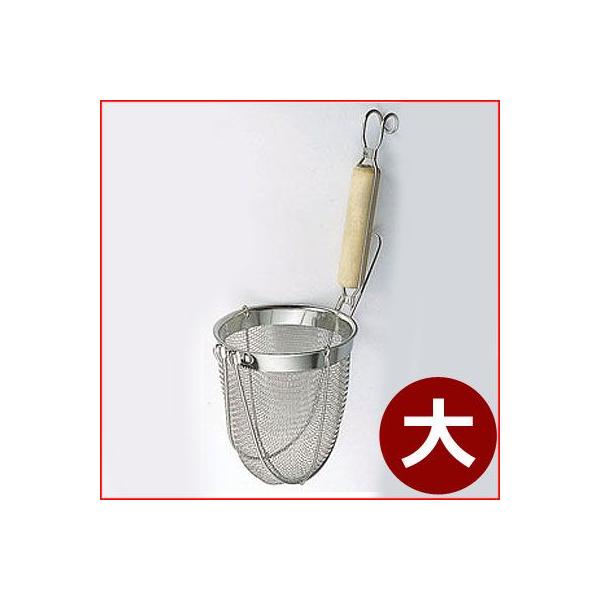 サイズ：Φ137×高さ160mm材質：ざる…18-8ステンレス、柄…木生産国：日本網目：0.45×8メッシュ003253002