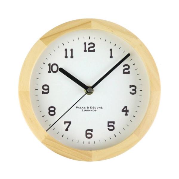 無垢材で作られたシンプルなウッドクロック。シンプルなウッドクロックです。無垢材で作られた枠がインテリアにマッチしますカチカチ針の音がしないスイープムーブメント使用。サイズ φ208×D45mm主材 天然木・ガラス付属品 専用スタンド・単3電...