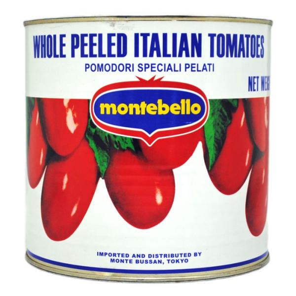 MONTEBELLOWhole Peeled Italian Tomatoesソース用に最適と言われる、肉厚で酸味の少ないたて長タイプの完熟トマトを湯むきし、裏ごししたトマトジュースと一緒に缶詰にしました。生産地:イタリア原材料:トマト、ト...