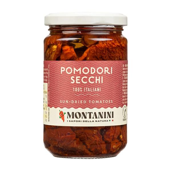 MONTANINIPomodori Secchi In Olio Di Girasoleイタリア産の完熟トマトだけを厳選して使用。太陽の日差しで自然に乾燥させトマト本来の甘みと旨みを凝縮、良質のひまわり油に漬け込みました。料理に使うのはもち...