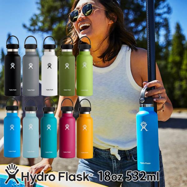 HydroFlaskのボトルは、飲み物の温度をしっかりキープするために、 独自の二重壁真空断熱構造「TempShield」を採用しています。冷たい飲み物は最大24時間、温かい飲み物は最大6時間、温度をしっかり保ちます。内部には、耐久性と安全...