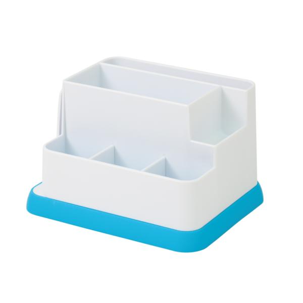 本体サイズ:146×91×115mm本体重量:212gパッケージサイズ:115×146×91mmパッケージ重量:215g入り数1デスク廻りの小物を効率よく収納!底面にソフトな材質を使用し、ペン先などを傷めにくい設計材質:本体=PS;底=EV...