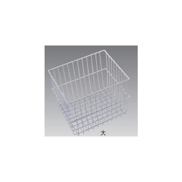 アイスクリーム篭 白 大 350×300×H270■規格：大■寸法：350×300×高さ270ｍｍ■材質：ワイヤー.スチール   ■ 色  ：白