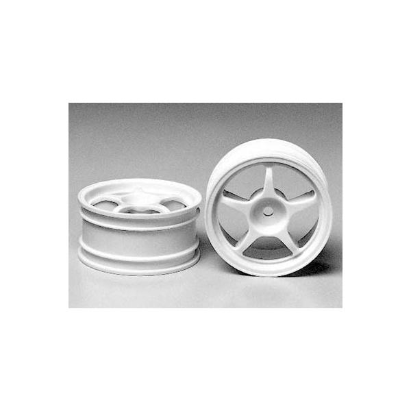 スタイリッシュで軽量に仕上げた5本スポークタイプのホイールです。カラーは白。オフセット+2mm。ナローサイズタイヤ、インナーと組み合わせて使用ください。  #53232) ★26mm幅ナローサイズ・オフセット+2・2本セット 【適応車種・パ...