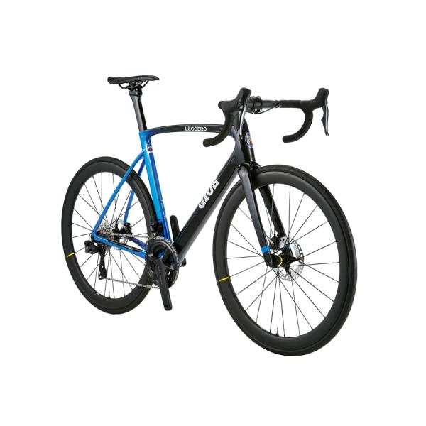 GIOS LEGGERO レジェロ　FREAME&amp;FORK。ハイモジュラスカーボンを適正にレイアップし高いネジレ剛性を備え持ち、ライダーのパワーを余すところなく推進力へ変換します。金属パーツを出来るだけ減らしたモノコック製法を採用し...
