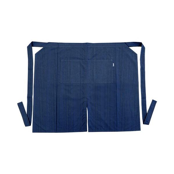 木屋オリジナル小倉織〈木屋紺縞霜降2018ゆらぎ〉の給仕型前掛けです。サイズ：約855ｘ720mm