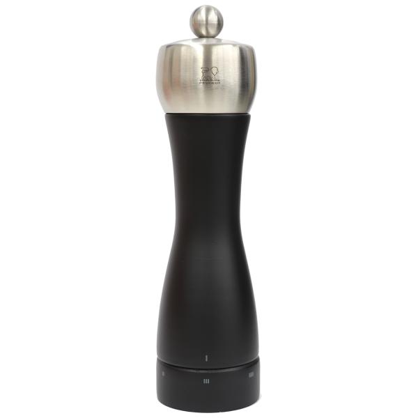 特別価格での掲載です。天然木とステンレスのコントラストが美しい現代的なデザインのソルトミルです。使い勝手の良い挽目調整機能付き。サイズ：21cm材質：ステンレス（ミル）、ステンレス＋ブナ材（ケース）