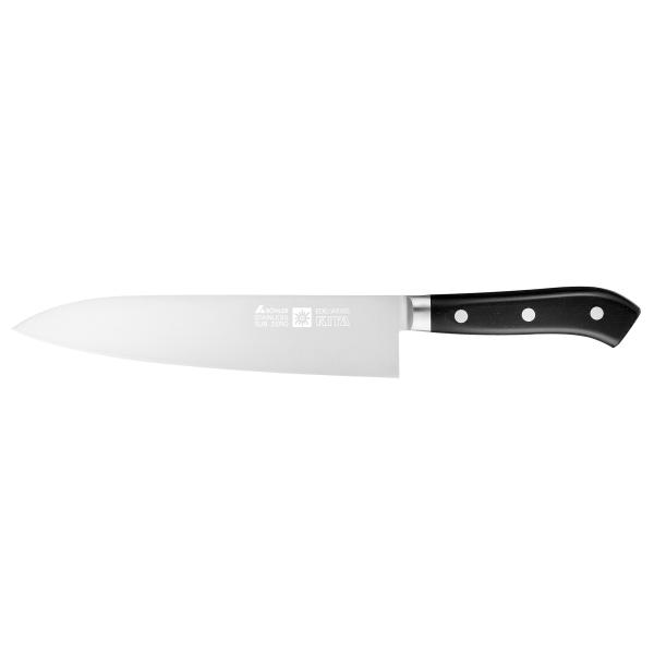 刃渡り：約200mm　重さ：約175g昭和３１年の発売以来、半世紀以上の販売実績をもつエーデルワイス洋庖丁の鋼材が新しくなりました。オーストリーボーラー・ブレッヒ社の画期的な新鋼材を採用し、世界のトップレベルのエーデルワイス洋庖丁がさらに進...