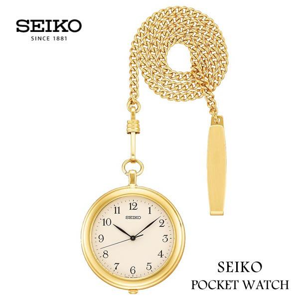 品名：SEIKO/セイコー懐中時計防水：日常生活防水ケース外径：Φ38.3mm(縦: 43.9 mm)材質：SGP(ステンレススティール/金メッキ)重さ：40g厚さ：8.3mmムーブメント：クオーツ/精度：平均月差±15秒/　　　　　　　　...