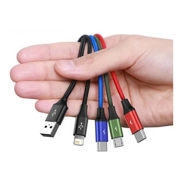 ●Type-C機器2台同時充電可能。iphone16 iphone15対応【4in1充電ケーブル】：本製品は4in1充電ケーブルです。ライトニングケーブル、Micro-USBケーブル、Type-Cケーブル(×2)で複数充電が可能です。 【幅...