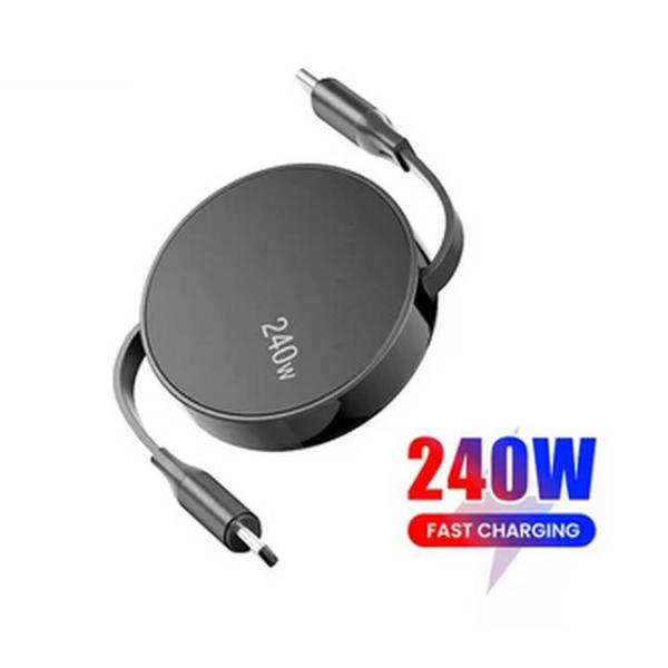 Type-C to Type-C 巻き取り式ケーブル・急速充電に対応しています。・データ転送可能です。（ノートパソコン間のみ、ビデオ転送は対応しておりません。）・コンパクト収納、持ち運びも楽々です。【対応機種】Type-C機器iPhone1...