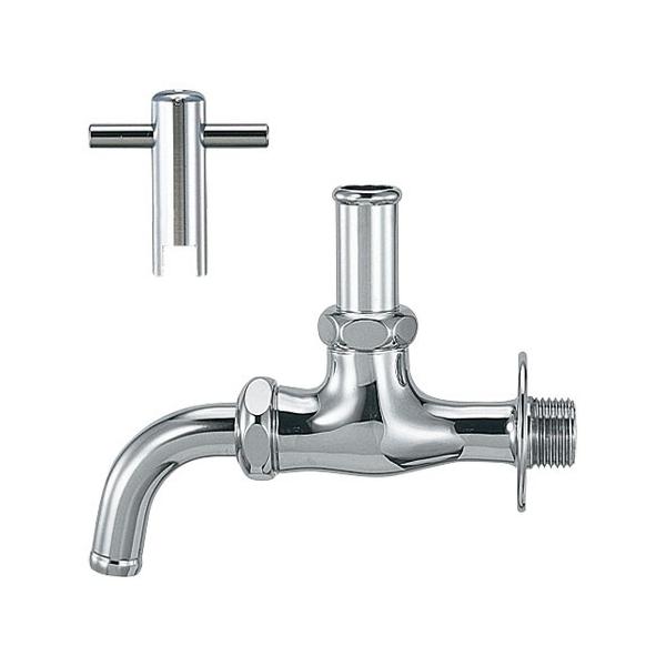 7015BL共用万能ホーム水栓（首長かぎ式）品番：7015BL箱 / 梱：1 / 40JAN：4972353701674総合カタログ：P.165 規格・認定マーク表記 呼径：13説明文：●節水固定コマ仕様（一般地・寒冷地共用）●首長かぎ式な...