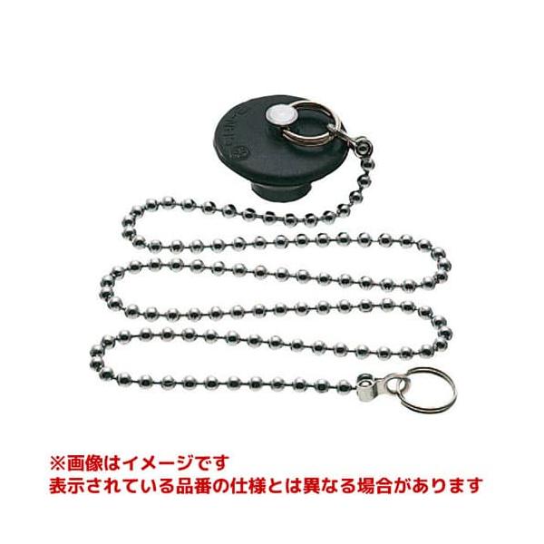 PH27-43●浴槽用排水金具の上面と内径側面の両方で止水。●5mm玉クサリ、長さ670mm●材質 黄銅、EPDM 注：ゴム栓は確実に排水口に押し込んでください。漏水で空だきとなり、火災のおそれがあります。