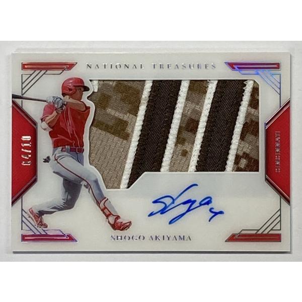【10枚限定】秋山翔吾直書きルーキーサイン実使用ジャンボパッチ 2020 National Treasures Platinum RC Game-used Jumbo Patch Auto