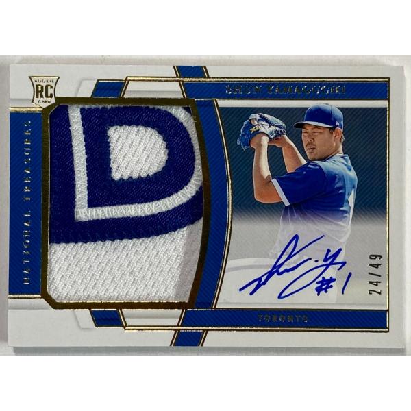 【49枚限定】山口俊直書きルーキーサイン実使用特大パッチ 2020 National Treasures Game-used Jumbo Patch Gold RC Auto