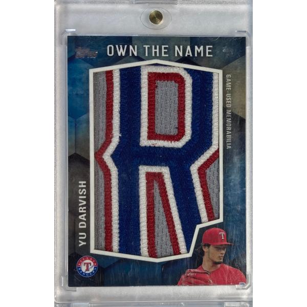 【1/1枚限定】ダルビッシュ有実使用特大レターパッチ 2016 Topps Update Game-used Jumbo Letter Patch "R"