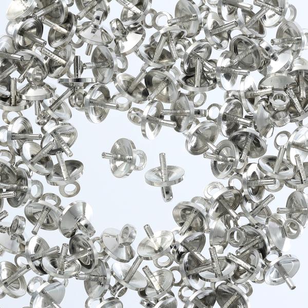 ヒートンキャップ シルバー 差し込みヒートン 金具1個サイズ：ヒートン全長約8mm キャップ径約6mm カン内径約1.5mm 線径約1mm(商品画像に簡易計測画像御座います、簡易ですので誤差は御座いますのでご了承下さい。）カラー：シルバー（...