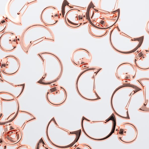 キーホルダー金具 月 三日月 ナスカン 回転カン付き1個サイズ：約34mmｘ約20mm 三日月カン内径約16mmｘ約9mm 丸カン内径約8mm (商品画像に簡易計測画像御座います、簡易ですので誤差は御座いますのでご了承下さい。）カラー：ピン...