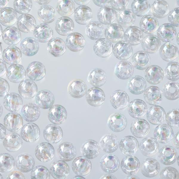 ビーズ 丸 透明 オーロラ 6mm1個サイズ：約6mm (商品画像に簡易計測画像御座います、簡易ですので誤差は御座いますのでご了承下さい。）カラー：透明 オーロラ(AB加工)（モニターの発色の具合によって実際の商品との色が若干異なる場合も御...