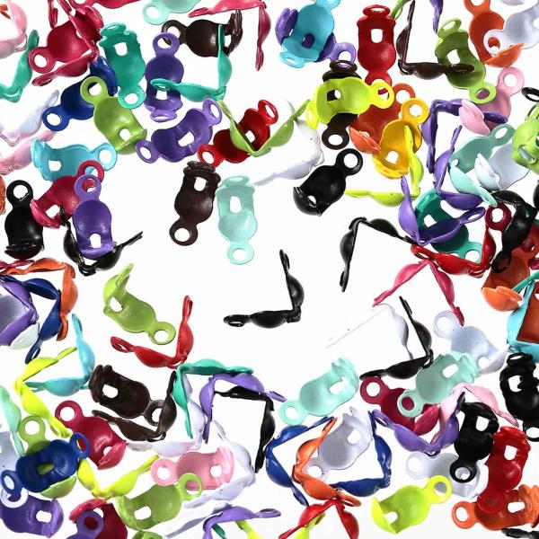 ボールチップ パーツ 金具1個サイズ：約2mm〜約2.5mmのボールに適応 カン内径約1mm 閉じた時の全長約8mm(商品画像に簡易計測画像御座います、多少の誤差は御座います。）カラー：カラフルミックスカラー（モニターの発色の具合によって実...