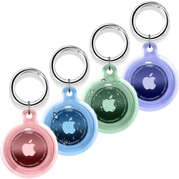 【4個組・送料無料】Apple AirTag 専用 TPU フルカバー 保護ケース 防水 防塵 紛失防止 追跡タグ キーホルダー付き 耐衝撃 傷つき防止 簡単装着 軽量 コンパクト カラビナ付属 全面保護大切なあなたの「見つけたい」を、もっ...