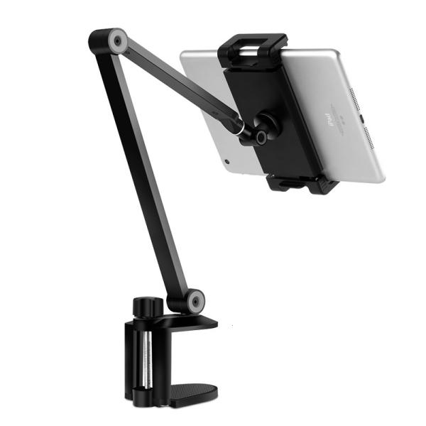 色：黒 <br>素材： 合金(アーム部), ABS樹脂(ホルダー部） <br>重量： 0.55kg <br>クランプ幅 1〜5.5cm <br>対応機種：huawei ,lenovo tab ...