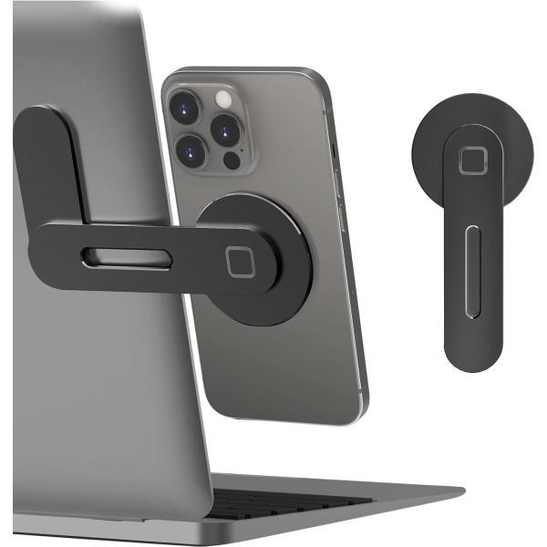 こちらはノートパソコンにスマートフォンを取り付けられるマグネット式の携帯電話ホルダーです。iPhone 12／13／14／15／16／17シリーズに対応し、MagSafe互換デザインで安定感のある装着が可能です。Androidスマートフォン...