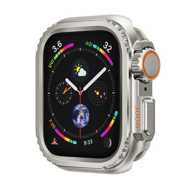 憧れのUltra風デザインで、Apple Watchが一瞬で精悍な印象に！高品質メタル素材が落下や衝撃から本体をしっかりガード。アウトドアやスポーツにも最適です。日常のキズ対策にも有効で、美しい状態をキープ。対応サイズ：42mm／44mm／...