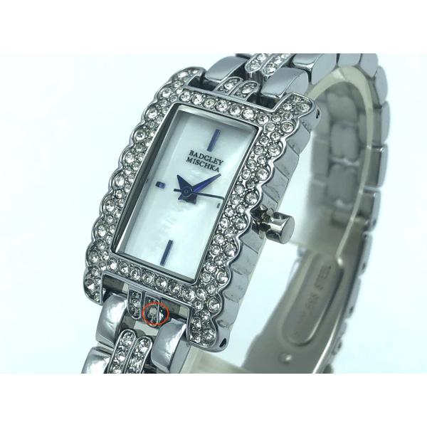 ブランド名：バッジリーミシュカ  BADGLEY MISCHKA 仕様：ボタン電池でクオーツ駆動   女性用ドレスウオッチ       防水性能無しですので、水濡れに注意してください。     腕バンド長：１７．５ｃｍ〜１５．５ｃｍに対応盤...