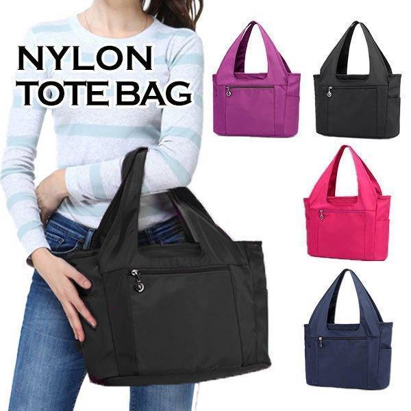 使い勝手のいいトートバッグ撥水 無地 可愛い ママバッグ 軽量 多収納 大容量サイズ横：35cm縦：25cmマチ：13cm持ち手：22cm※サイズは多少の誤差がある場合がございます。予めご了承下さい。素材ナイロンカラーブラック/ブルー/ピン...