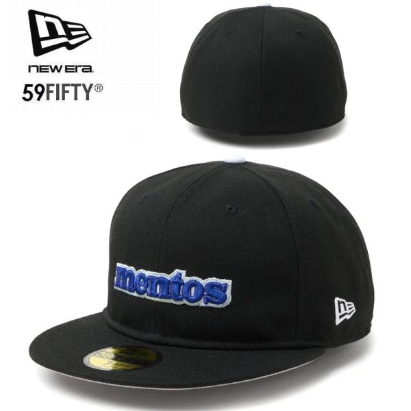 メジャーリーグ・ベースボール唯一の公式選手用キャップのオフィシャルサプライヤー”米国ブランドのニューエラ。59FIFTY mentos メントス Soft Buckram ソフトバックラム ブラック 　限定モデル.限定モデルの為、在庫限りで...