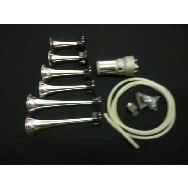 「新品商品」エストック製◆ミュージックホーン 6連　２４ｖ用コンプレッサー・エアーホース ・リレー ・ホーン ×6輸入品の為、傷や汚れがあります。この商品は店頭販売もしておりますので、在庫が無くなる場合がございます。その場合しばらくお待ち頂...