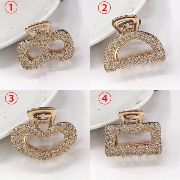 商品説明：素　材：合金、他サイズ：フリーサイズ　＊４タイプ展開小さめなヘアクリップです。つや消しとグレイン仕上げメタルミニクリップです。カジュアル　おしゃれなデザインキーワード：ヘアアクセサリー　ヘアアクセ　ミニヘアクリップ　リボン　三日月...