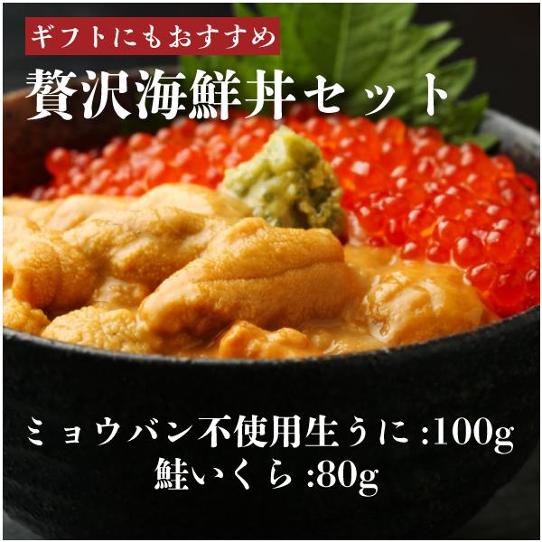 ミョウバン不使用だからこそ味わえる、うに本来の甘みと濃厚なコク。鮭いくらと合わせれば、大粒いくらが弾ける贅沢な至福の海鮮丼に。1〜2人前の贅沢セット。ギフトにも、ご自宅用にもおすすめです！