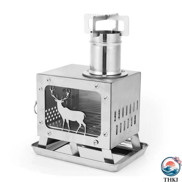 【簡単な設置・1台2役】薪ストーブは一体型構造を採用し、組み立てる際に工具は不要で、取り付けや取り外しに時間はかかりません。煙突を装着すればロケットストーブとして使用可能で、トップカバーを取り外して網棚を取り付けると、バーベキュー用として使...