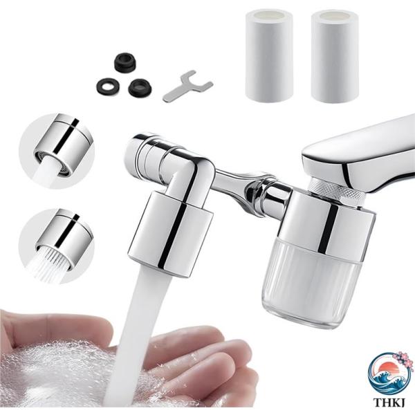 &amp;#127942;【1080度自由回転設計・デュアルモード給水】この蛇口 シャワー機械アームの新たな拡張技術で、多次元的な1080°回転に対応しています、水流の方向を自由に調節できて、洗い物が楽になります。蛇口の先端を回すだけで、ノ...