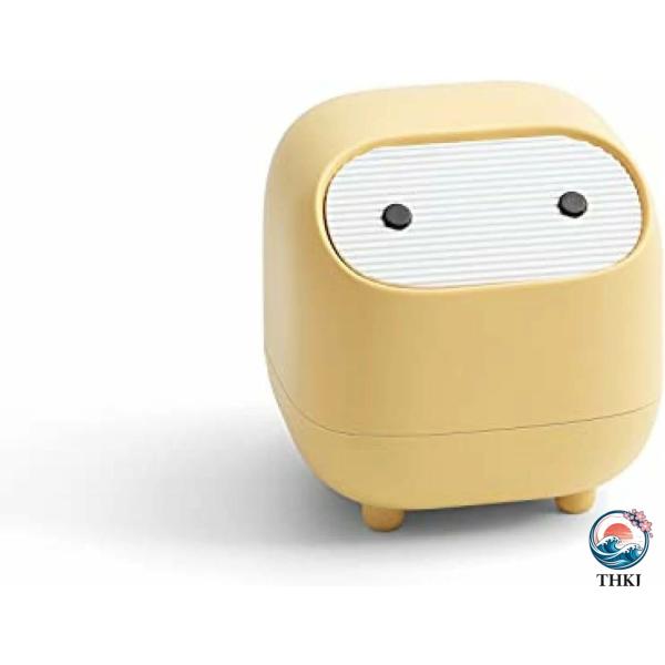 説明   かわいい4Lミニ卓上ゴミ箱-デスクやリビング、トイレに最適-フタつきプラスチック製-おしゃれで清潔な収納グッズ-ゴミ袋を隠せる可愛いゴミ箱-オフィスやキッチン、車載にも最適-マルチシーン使用可能-容量4L 【簡単なワンタッチ操作】...