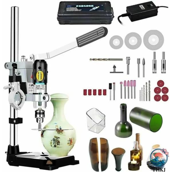 【高い作業効率】電動ボトル切断機は72W純銅モーターを採用しており、パワーが溢れ、8000r/minの速度に達することができ、素早く切断することができます。 静かで丈夫、耐久性に優れたガラスびん切断機で、余剰びんを有効活用し、環境保護に貢献...