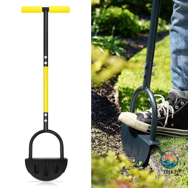 【カラー】  ブラック  材質：スチール  重量: 1.4kg/49.38オンス。  サイズ：108.5×22cm/42.71×8.66インチ。  包装内容明細書：  1 * 歯エッジャー芝生ツール  【説明と特徴】:  1.鋸歯状の鋼の刃...