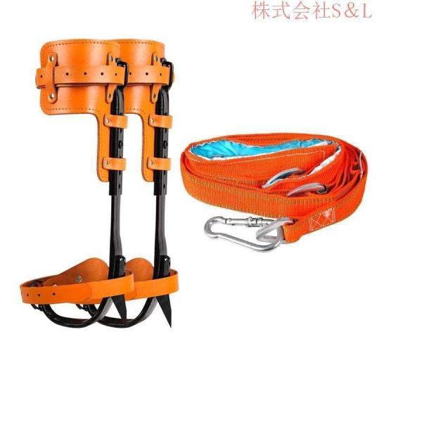 【ステンレス鋼の構造】：木登り用釘は高強度のステンレス鋼でできており、錆びにくく、耐摩耗性があり、220ポンドに耐えることができるため、屋外での長期使用に適しています。その上、爪は鋭くて硬いので、木登りを安全かつ効率的に突き刺すことができま...