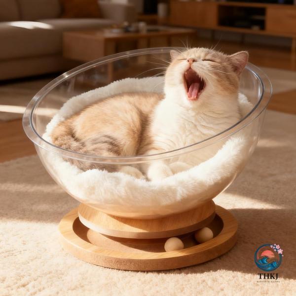 ? 【コンパクトで安定した理想サイズ】幅25cm×奥行25cm×高さ37cmの正方形設計で、安定感がありながら場所を取りません。猫が中で丸くなったり、座ったりするのに十分な広さがあり、お部屋のすき間にもすっきり収まります。? 【まるで宇宙船...