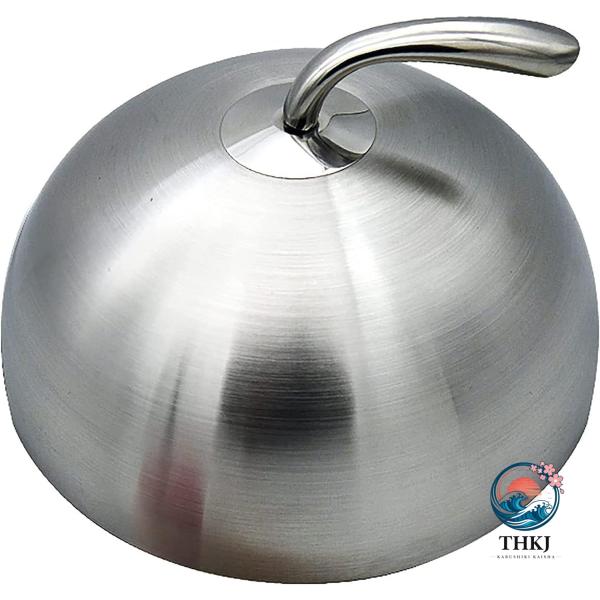 1個 鉄板焼きドームのディッシュ蓋 家庭用丸型防油金属製フードカバー キッチンのクッ ステンレス製ステーキカバー 24cm