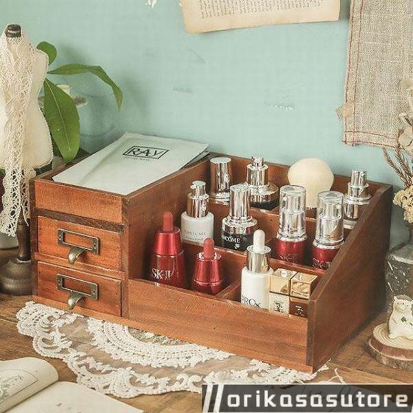 【サイズ】：写真をご参照ください。【大容量だから困らない】見た目はこんなにコンパクトなのに大容量です。引き出しもついているので、収納にも困らないんです。【デザインが素敵】アンティーク調のデザインで高級感あふれる作りになっています。そのままお...