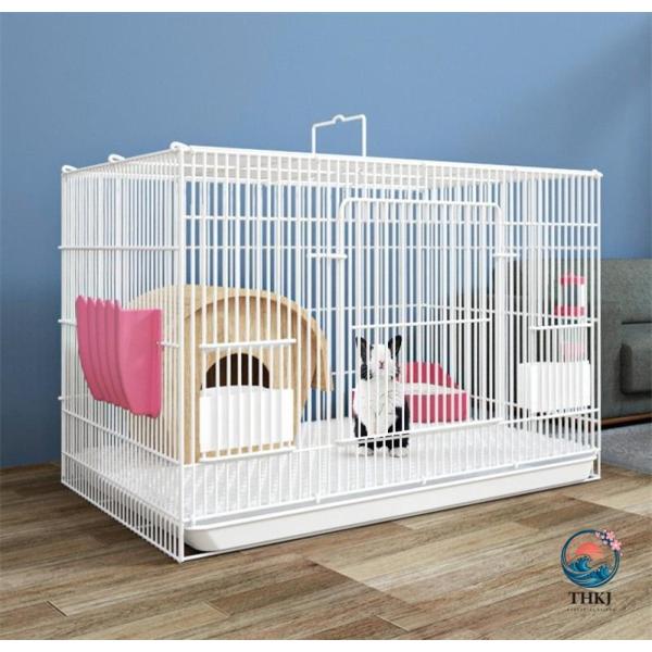 高品質：このウサギ用ケージは丈夫で耐荷重が高く、圧力がかかっても曲がりません。ケージ 自動車グレードの塗装工程により、ケージの仕上がりを維持し、時間が経っても塗装が剥がれることはありません。カラーとサイズ：ウサギ小屋スモール（39*28*3...