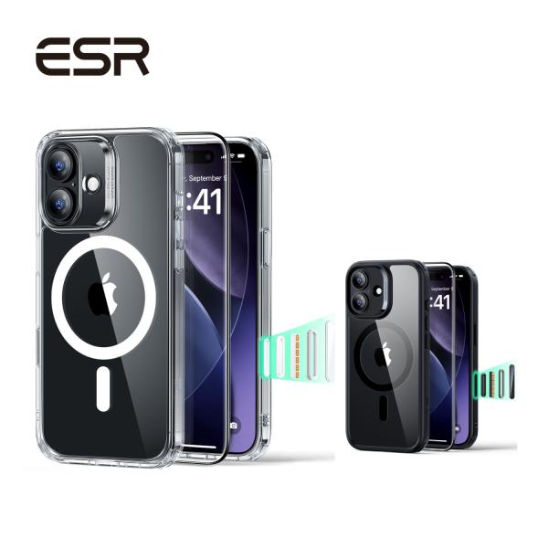 【フィルムセット】ESR iPhone 17/iPhone 17 Pro / iPohone 17Pro Max / iPhone Air  MagSafe対応 マグネット対応 米軍MIL規格の保護 カメラコントロールボタンカバー付き  磁...